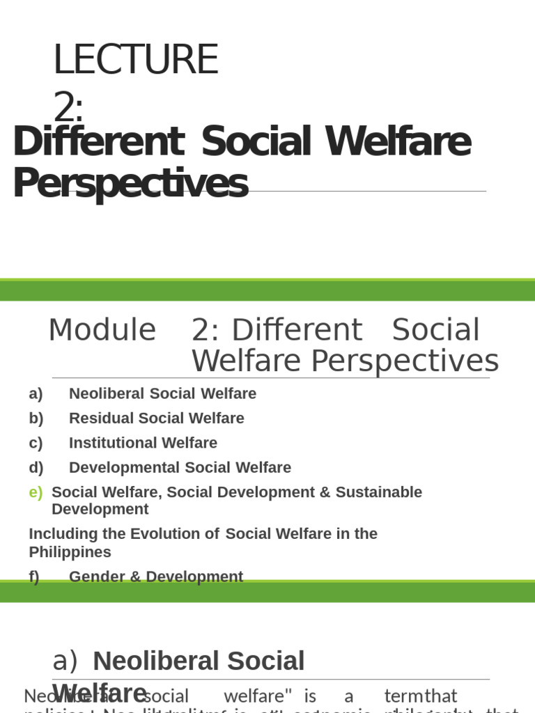 Lecture 2 Different Social Welfare Perspectives | PDF | Neoliberalism ...