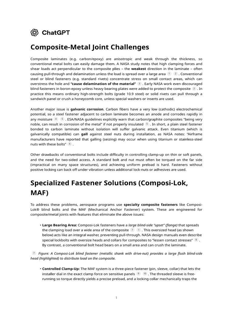 Composite-Metal Joint Challenges | PDF | Corrosion | Composite Material