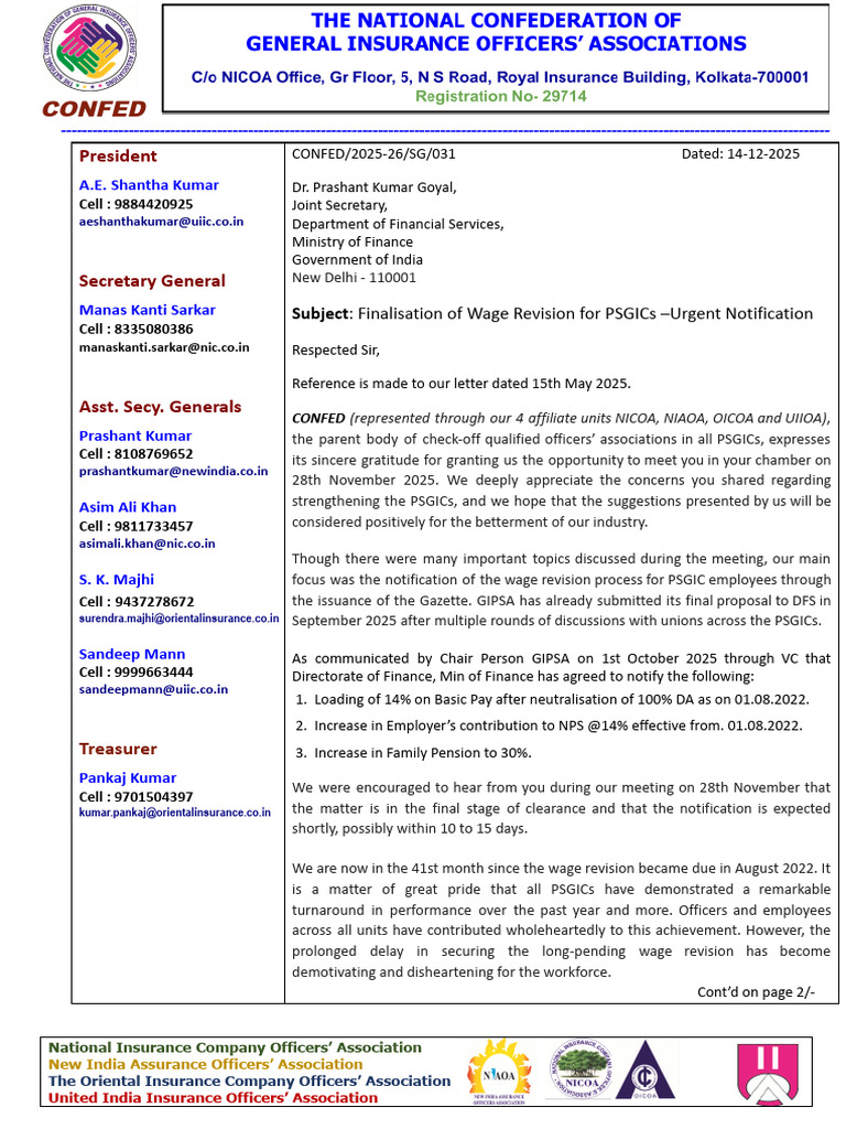 31 Letter To Joint Secretary-DFS | PDF