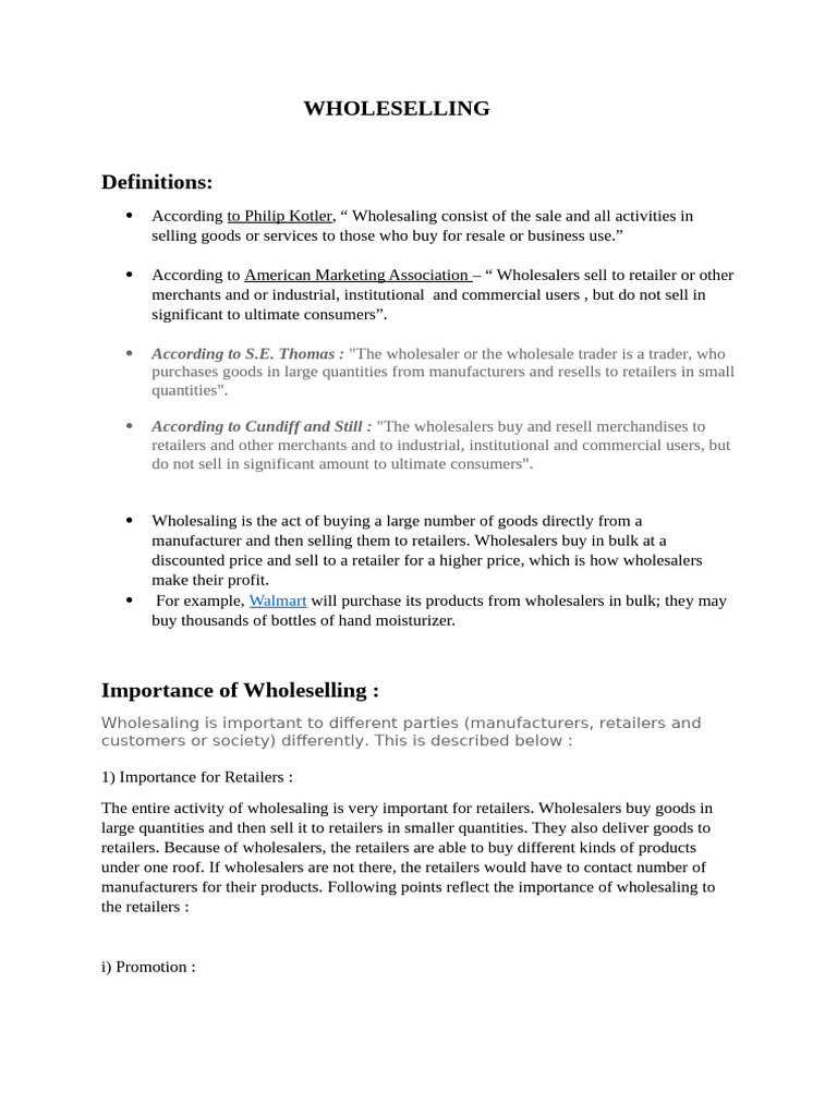 Wholesaling | PDF | Business Ethics | Retail