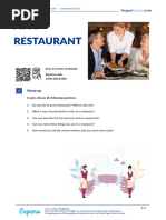 English Vocabulary for Restaurant Scenarios | PDF | Salad | Menu