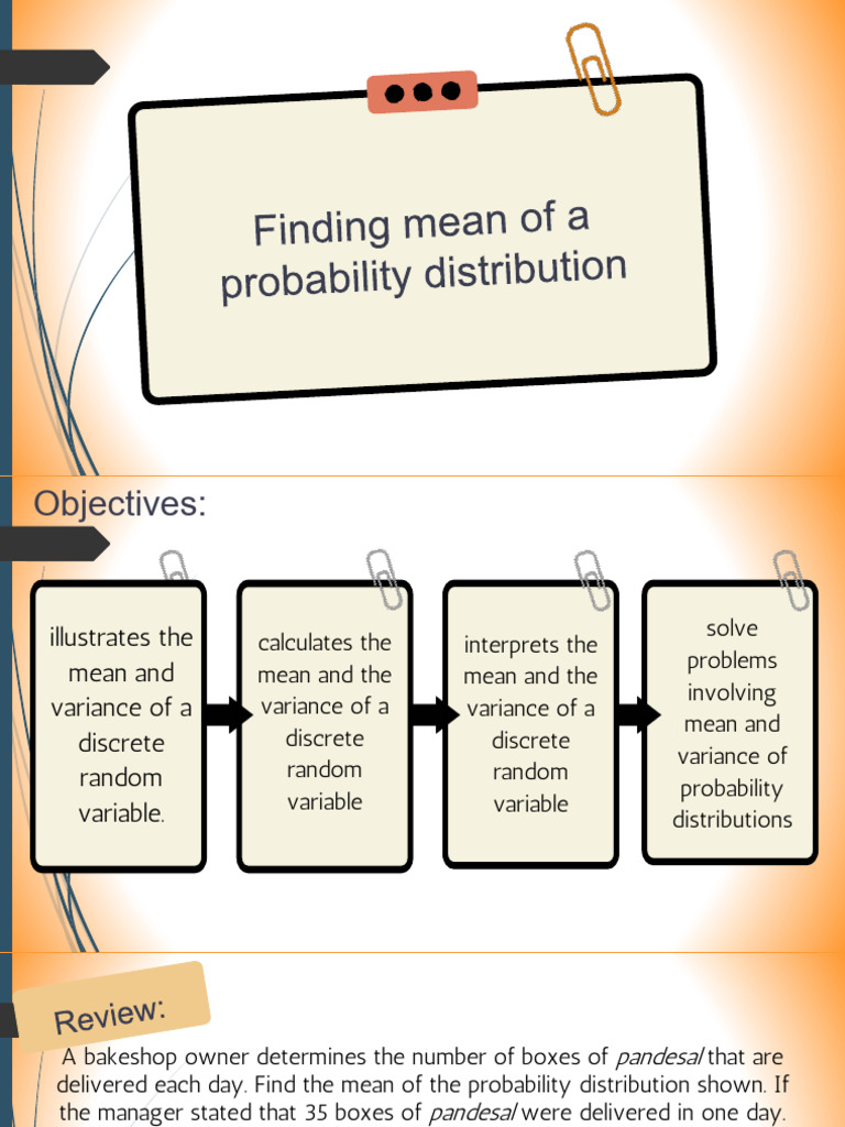 Finding Mean of Probability Distribution. | PDF | Probability Theory ...