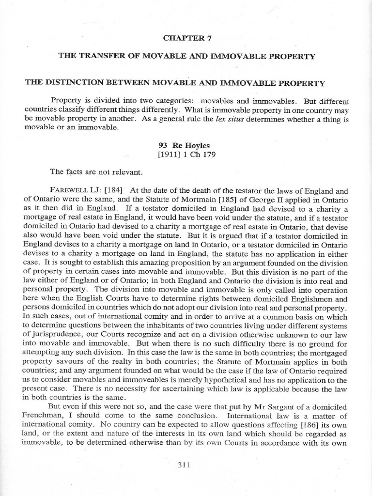 Chapter 7 - The Transfer of Movable and Immovable Property | PDF