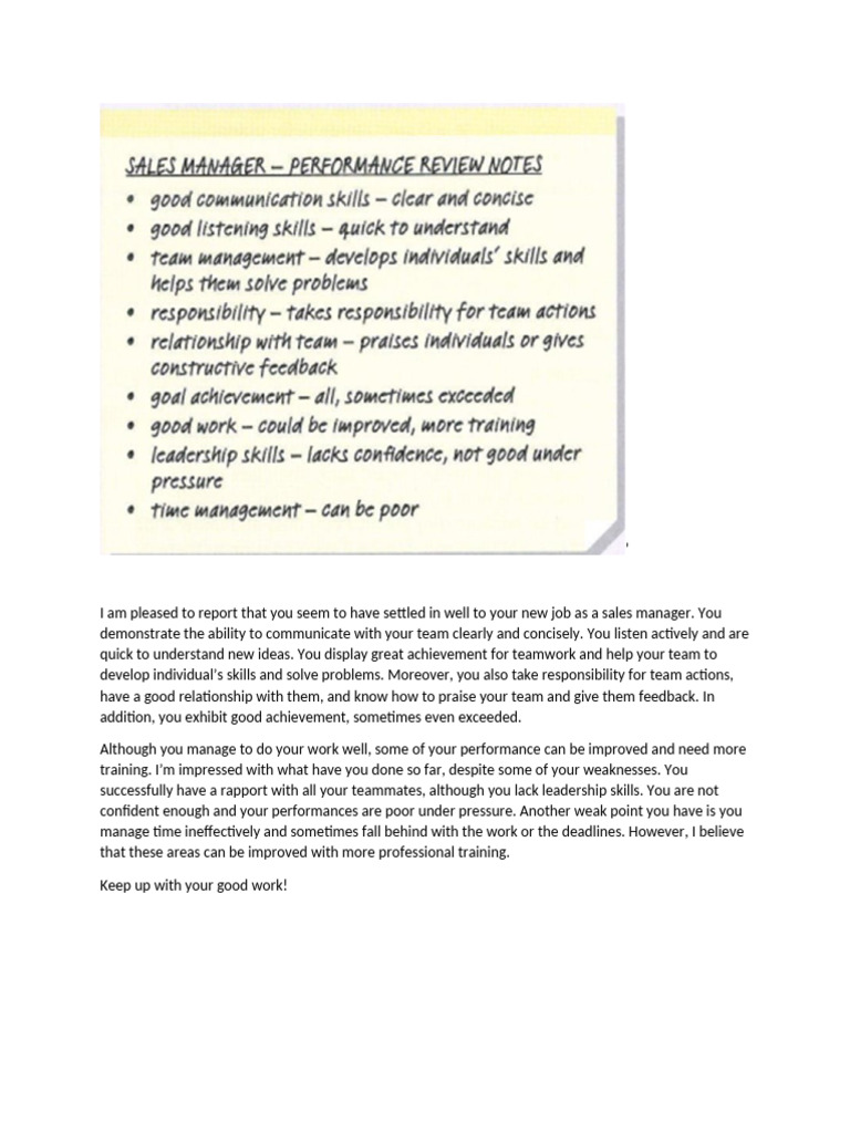 Performance Review Summary | PDF