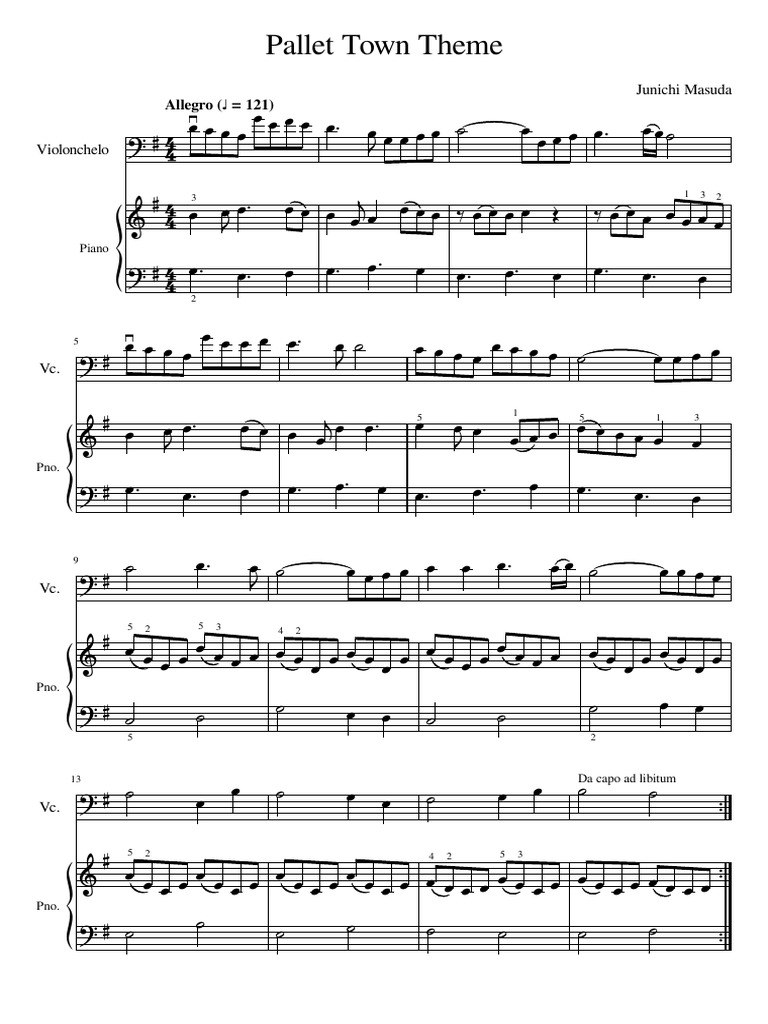Pallet Town Theme From Pokemon Red Blue | PDF