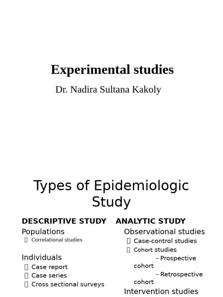 Experimental Studies | PDF | Cohort Study | Clinical Trial