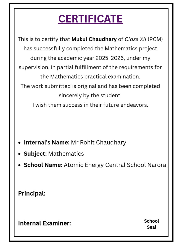 Maths Akarshak Certificate PDF | PDF