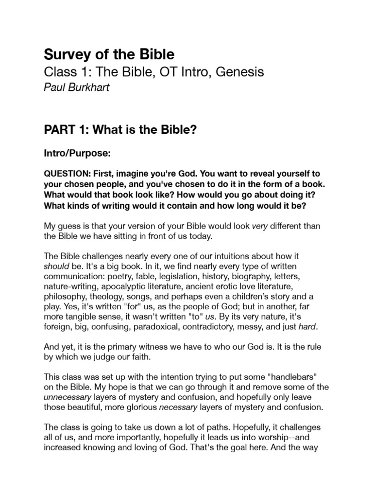 Understanding the Bible: OT Genesis Intro | PDF | Bible | Torah
