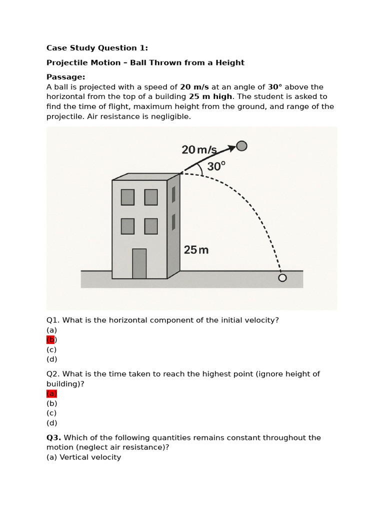 Case Study (Motion in One Plane) | PDF | Acceleration | Force