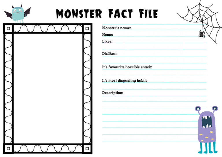 Monster Fact File (Horizontal) | PDF