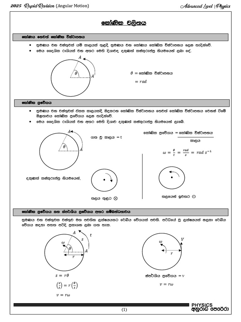 2025 Rapid Revision Rotational Motion | PDF