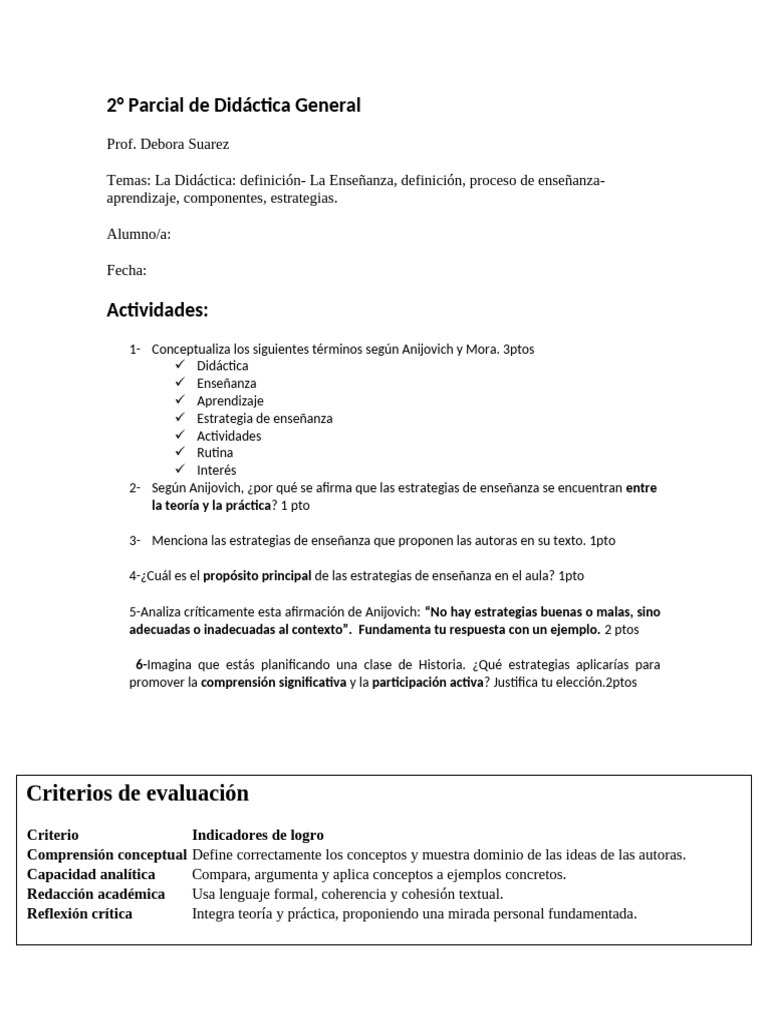 2 °parcial Didactica General | PDF