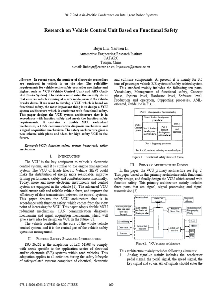 Research On Vehicle Control Unit Based On Functional Safety | PDF