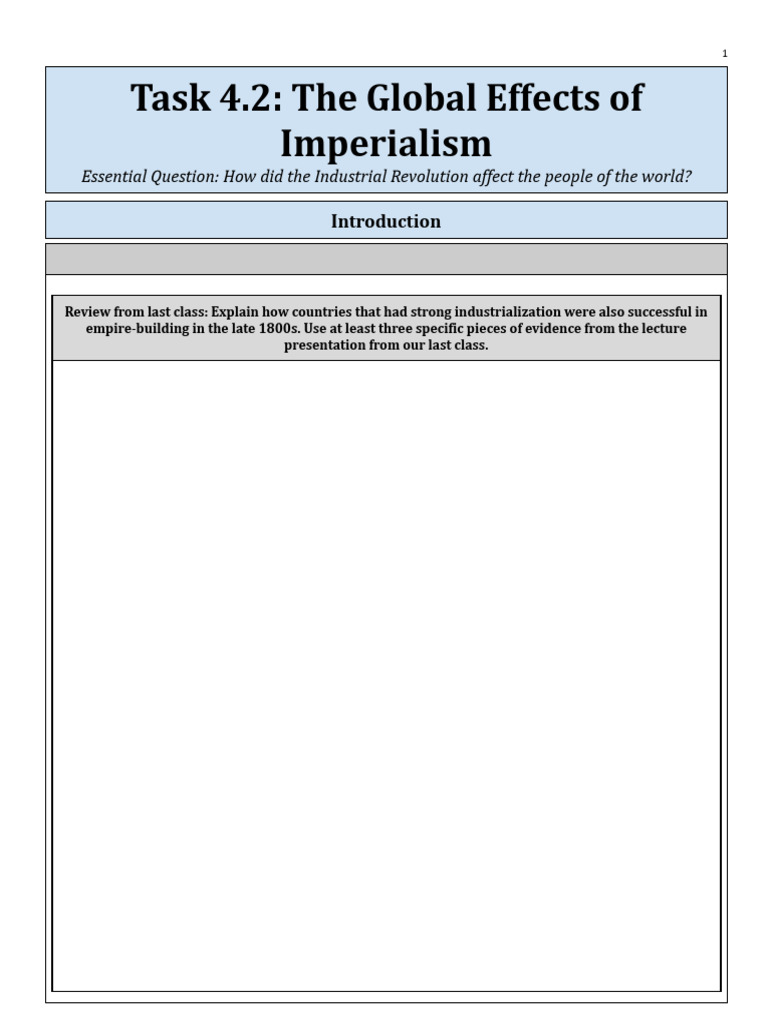 Classkick Task 4.2 The Global Effects of Imperialism | PDF | Steamboat ...