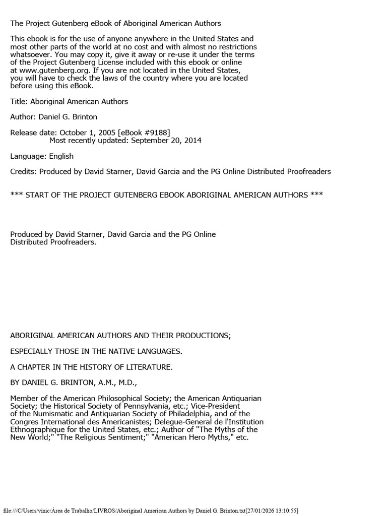 Aboriginal American Authors by Daniel G. Brinton | PDF | Nahuatl