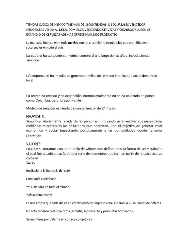 Tiendas Oaxxo de Mexico Tine Mas de 19000 Tiendas o Socursales Vendedor ...