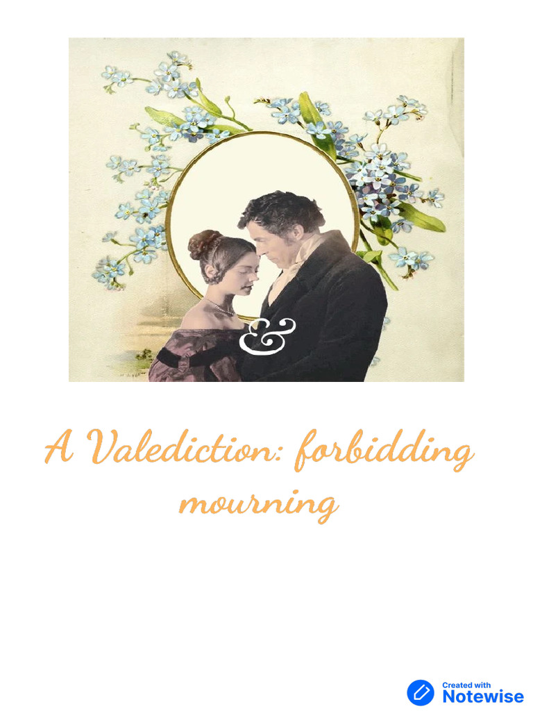 A Valediction ... Notes (Study - Breakdown) | PDF