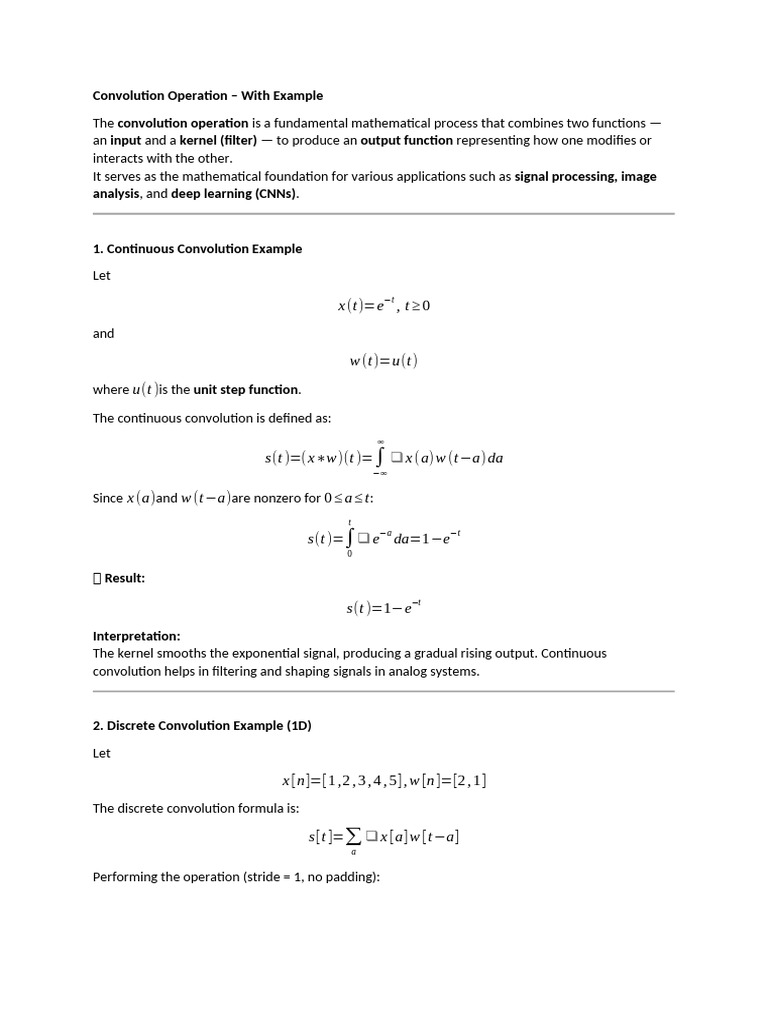 Convolution Operatio-Example | PDF | Convolution | Algorithms