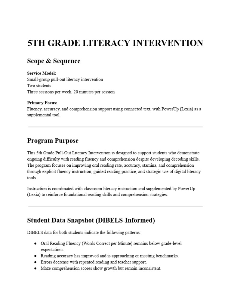 5th Grade Literacy Scope and Sequence-2 | PDF | Reading Comprehension ...