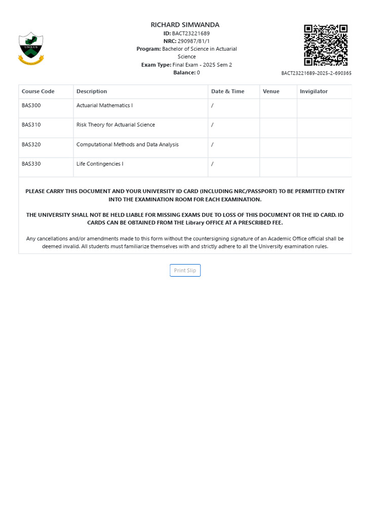 UNILUS - Student Information System | PDF