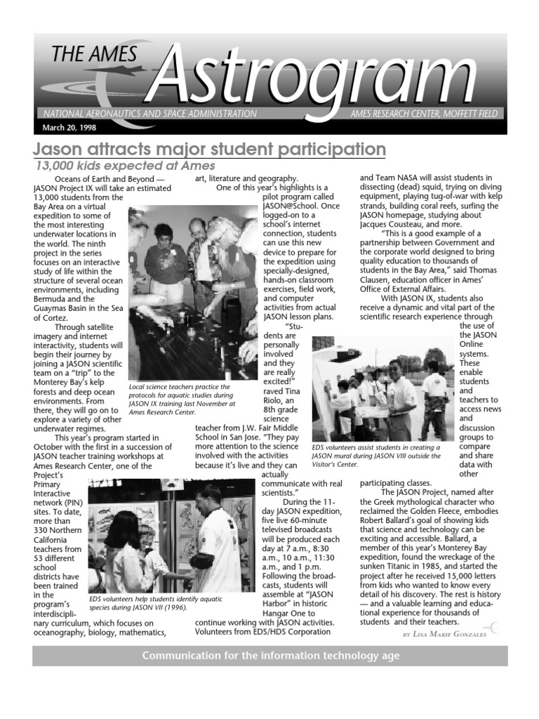 NASA: Astrogram 1998 03 20 | PDF