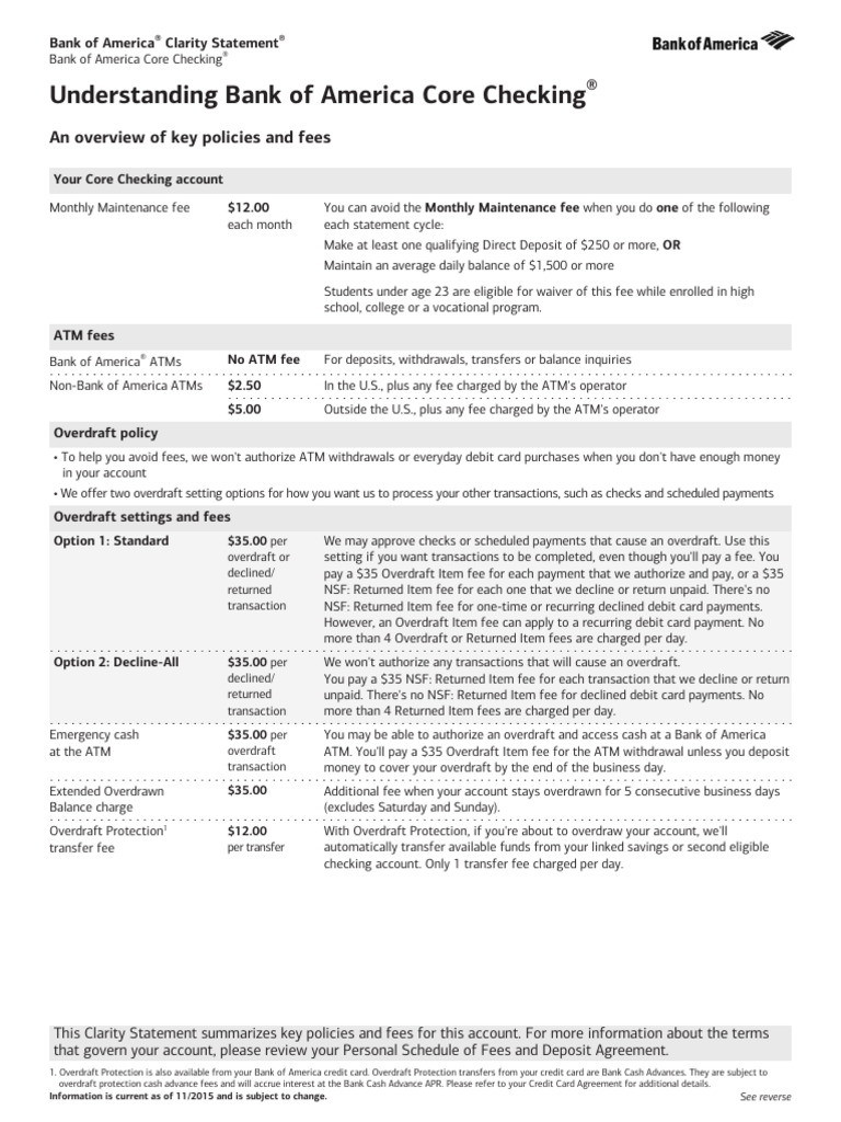 PCH-00-53-5421NSB Core Checking English | PDF | Overdraft | Credit Card