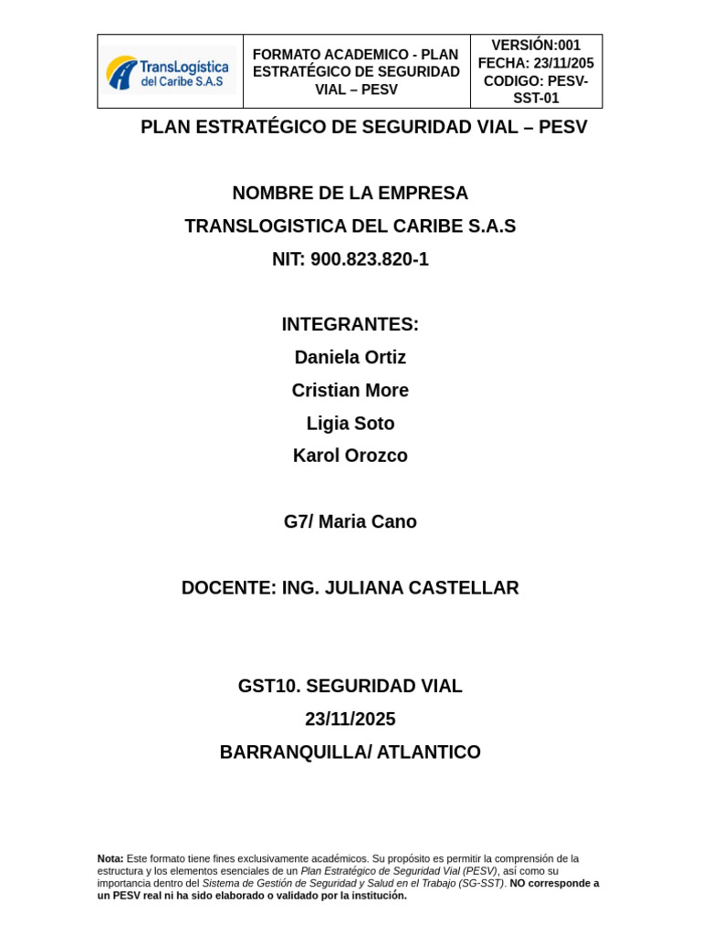 act_PLAN_DE_SEGURIDAD_VIAL_HASTA_EL_PUNTO_11[1] | PDF | Valores | Seguridad vial