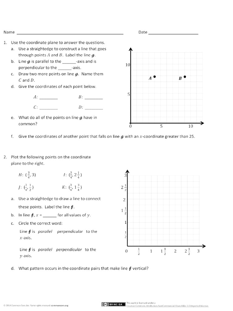 5.g.a.1 5th Grade Coordinate Plane Worksheets PDF Set 1 | PDF