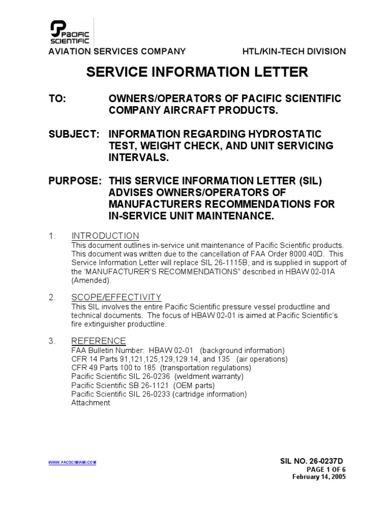 SIL 26-0237D 02-05 Interval | PDF | Damages | Sales