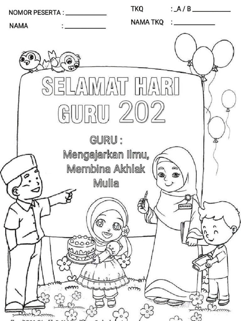 Mari Mewarna Gambar Selamat Hari Guru Peringkat Sekolah | PDF