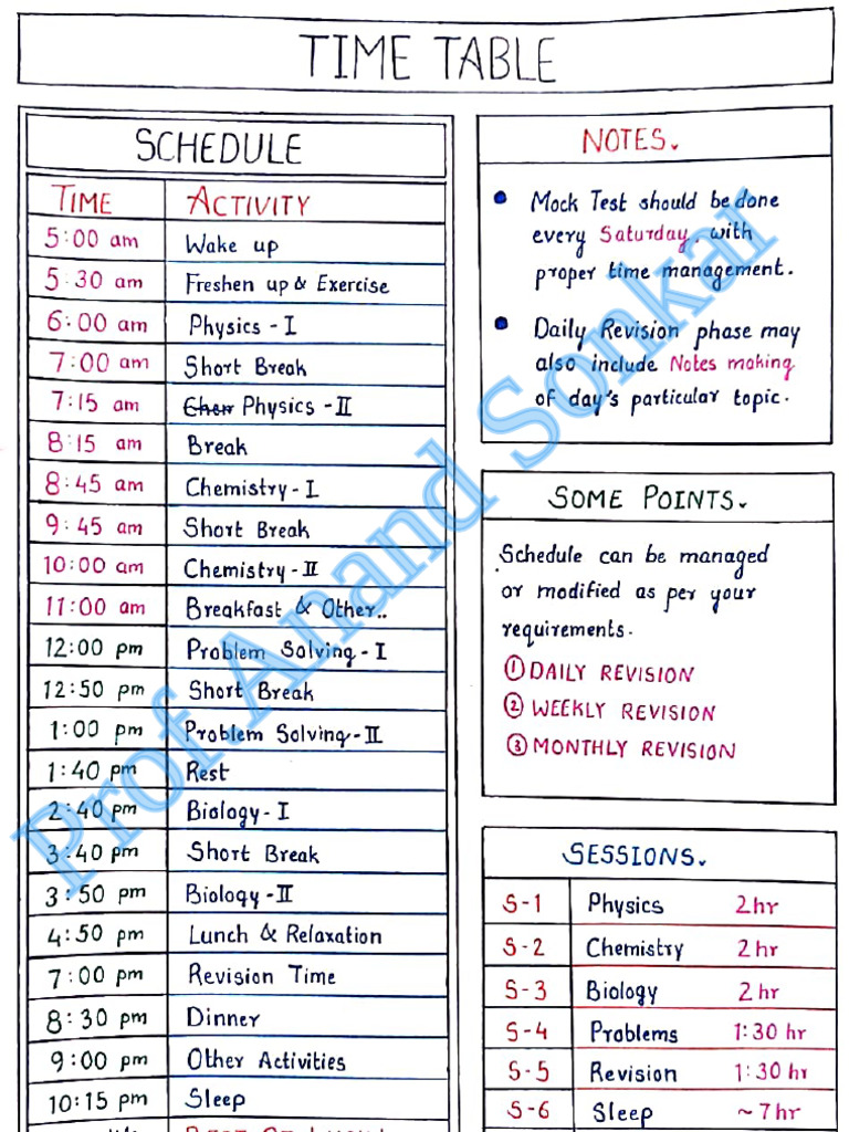 Time Table | PDF