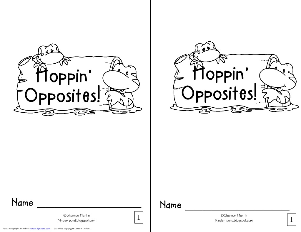 Hoppin' Opposites Emergent Reader | PDF | Home & Garden