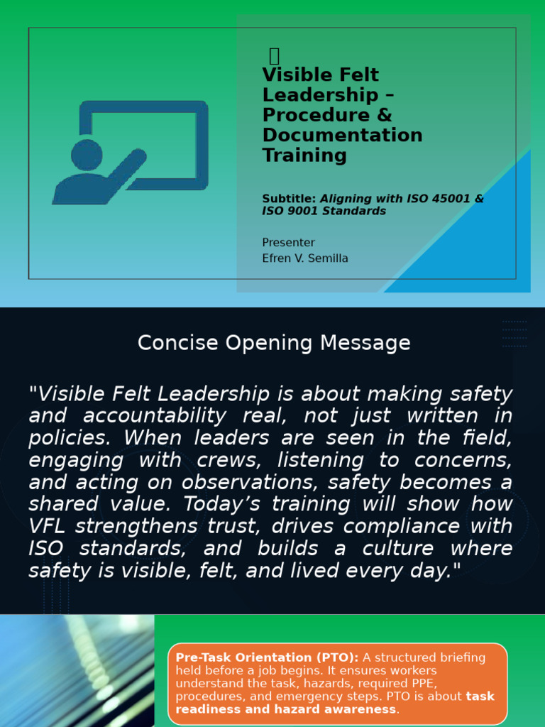 Visible Felt Leadership – Procedure & Documentation Training | PDF ...