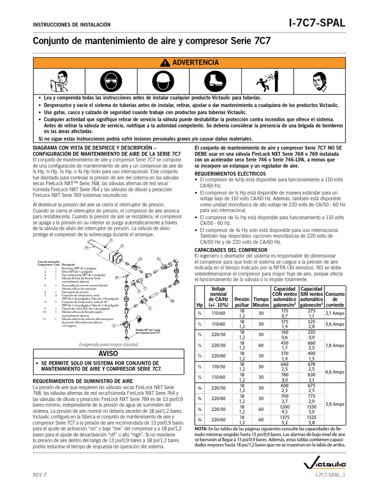 Compresor de Aire Series 7c7 | PDF | Conector eléctrico