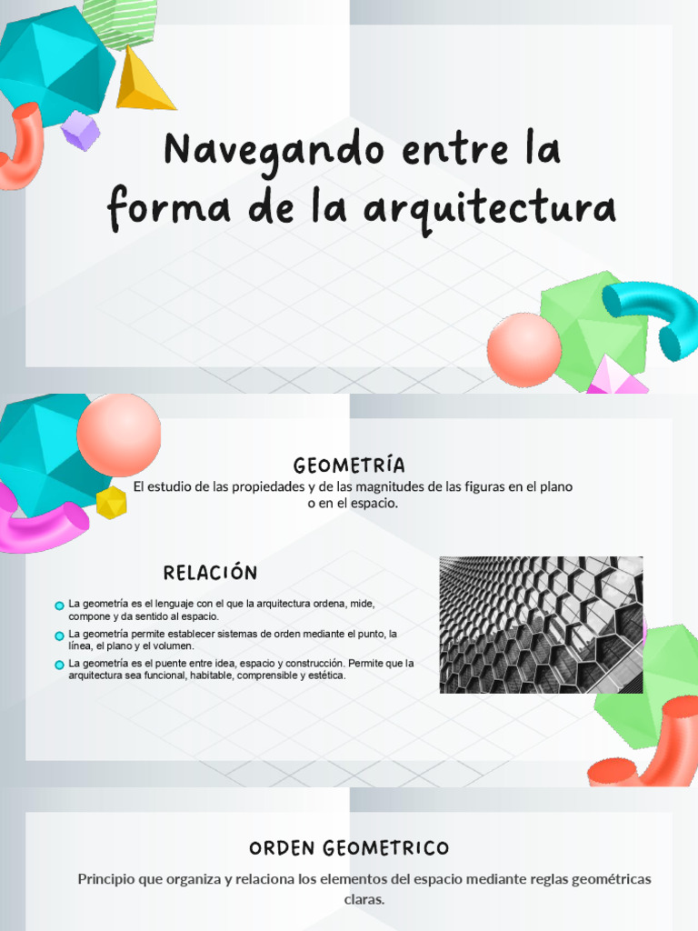 Presentación de teoria de la arquitectura (1) | PDF | Geometría | Espacio
