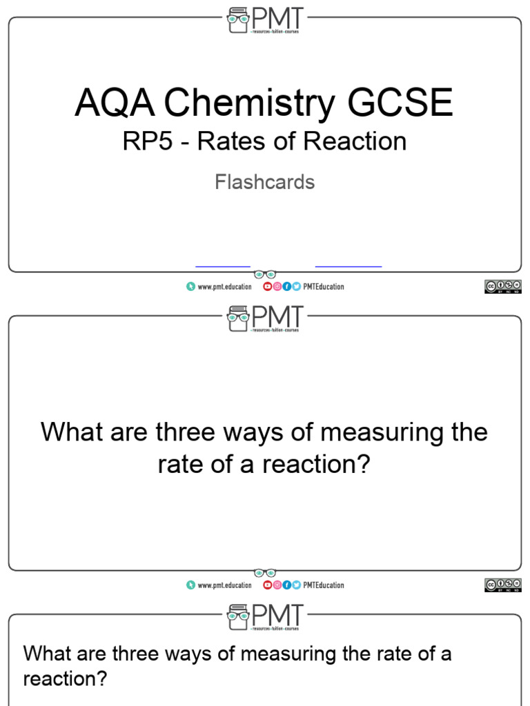 Flashcards - RP 5 Rates of Reaction - AQA Chemistry GCSE | PDF ...