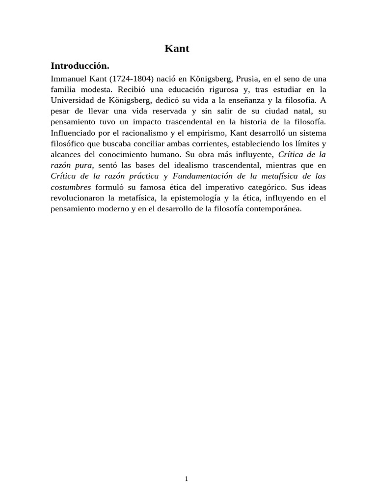 Filosofía Kant | PDF | Immanuel Kant | A priori y a posteriori
