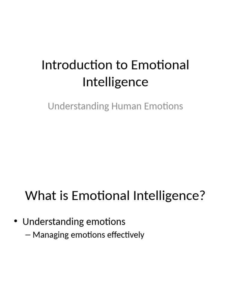 Introduction To Emotional Intelligence | PDF