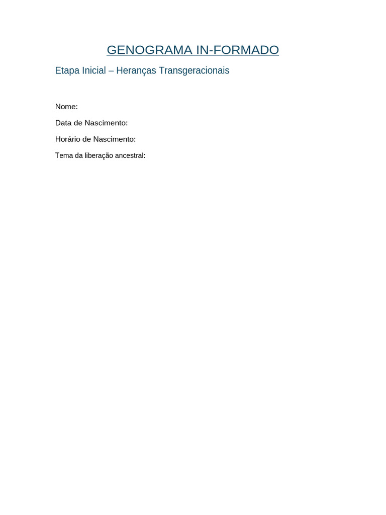 Modelo Relatório - Genograma in-Formado | PDF