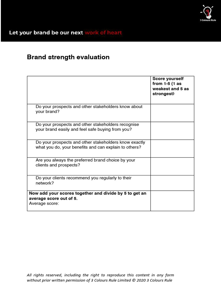 Lesson 1 Brand Evaluation Exercise | PDF