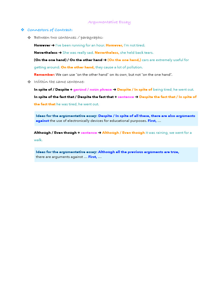Argumentative Essay 2ºbach 24:26 | PDF | Essays | Language Mechanics