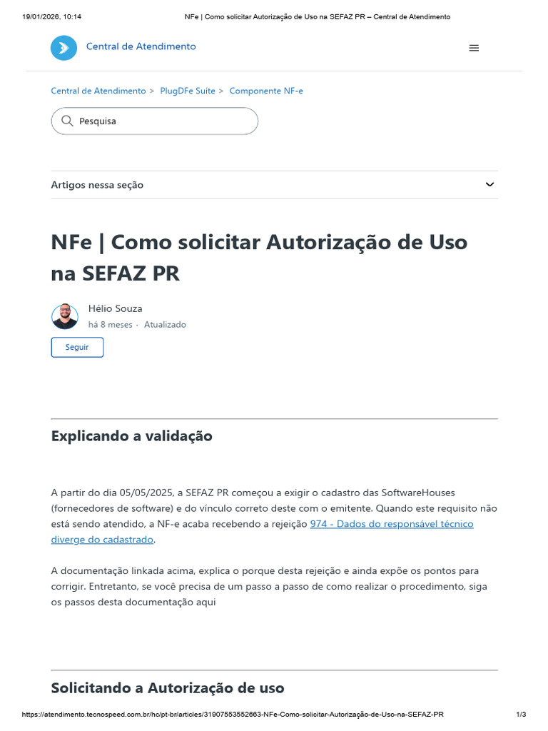 NFe Autorizacao de Uso SEFAZ PR | PDF | Tecnologia da Informação ...