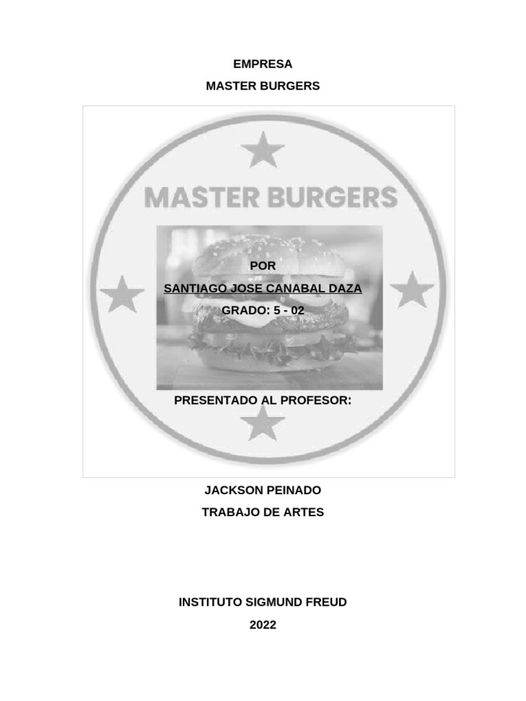 Master Burgers | PDF | Hamburguesas | Business
