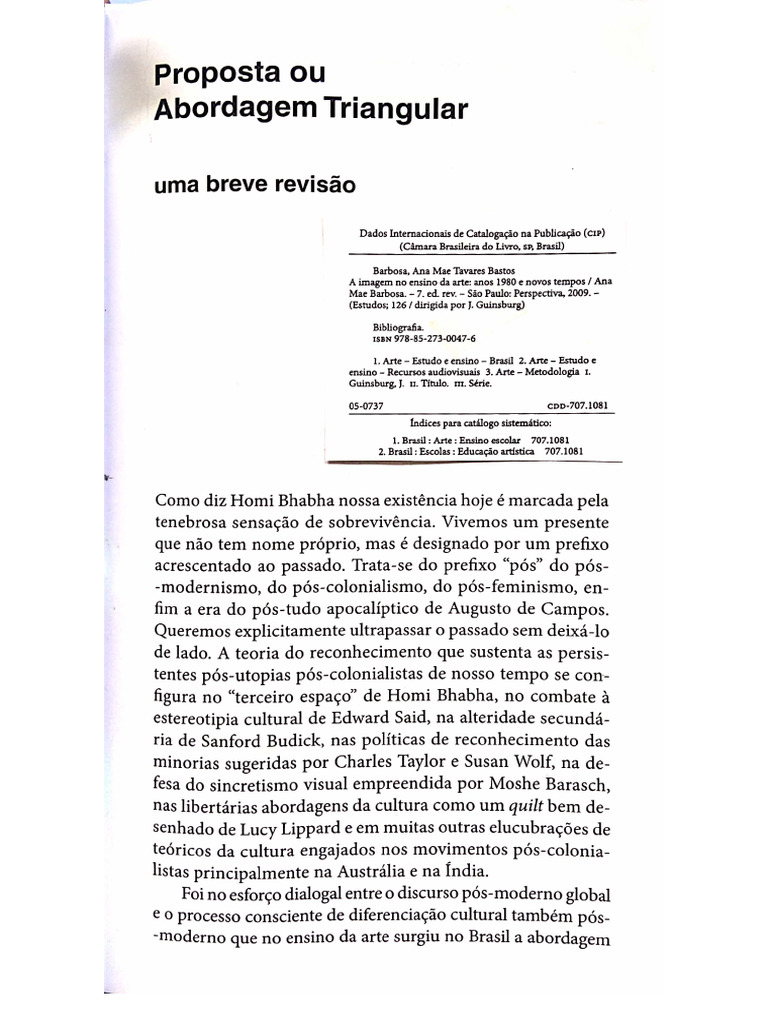 Proposta Ou Abordagem Triangular - Ana Mae 1 | PDF