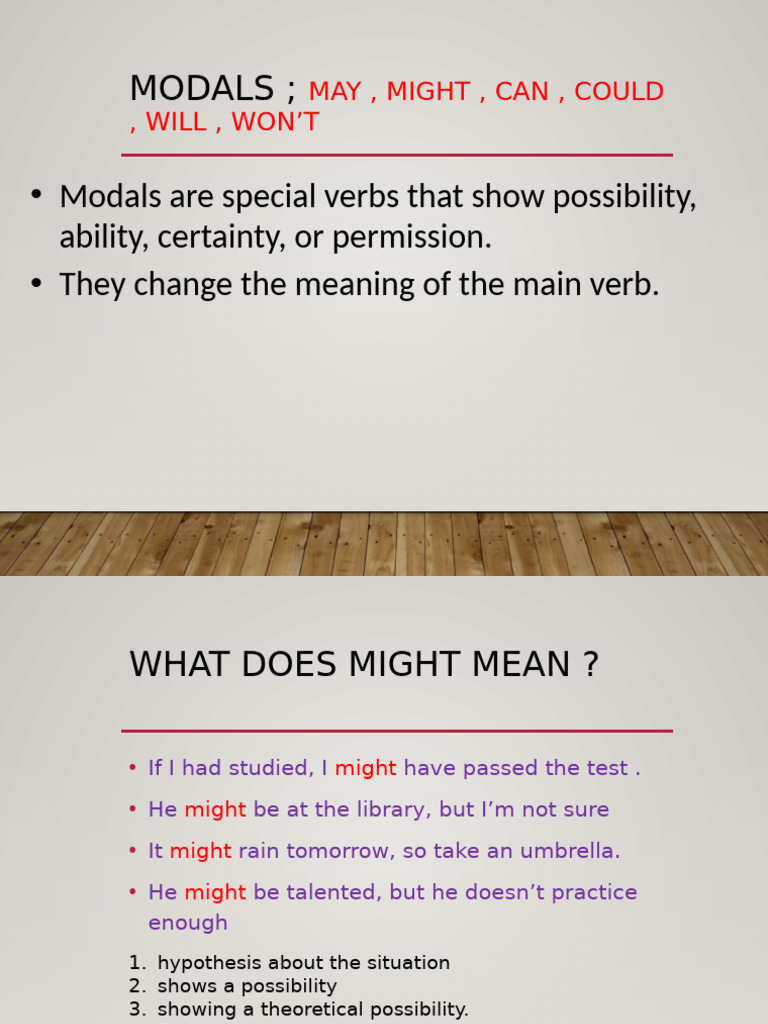 Modal Verbs Presentation | PDF | Theory | Modal Logic