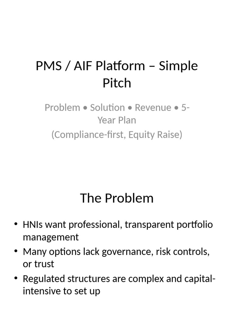 PMS AIF Simple Compliant Pitch | PDF