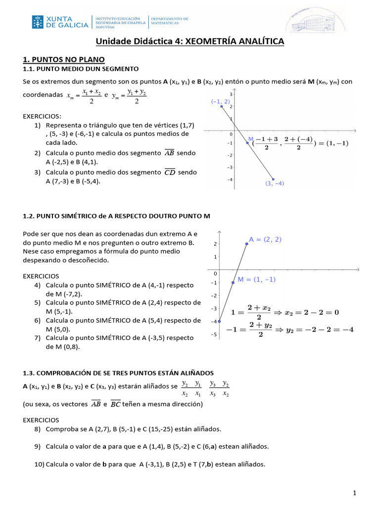 Ud 4 - Xeometría Analítica | PDF