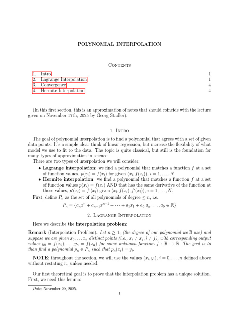 7-Polynomial Interpolation | PDF | Interpolation | Computational Science