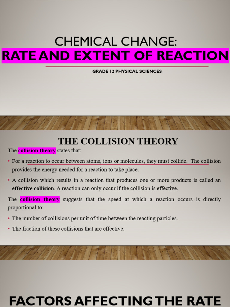 Rate and Extent of Reaction | PDF | Reaction Rate | Chemical Reactions