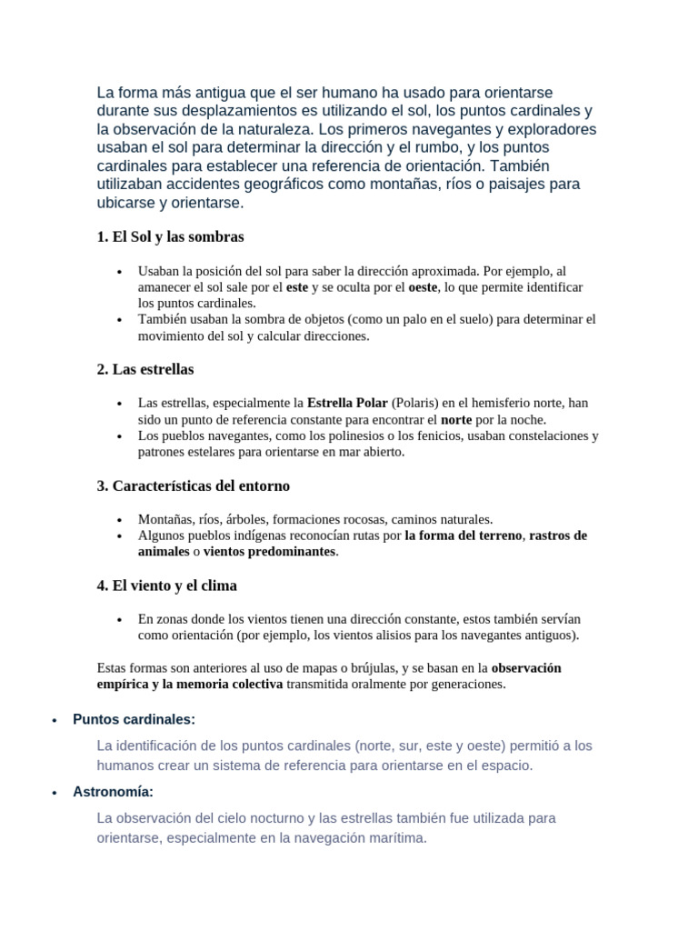 La Forma Más Antigua Que El Ser Humano Ha Usado para Orientarse Durante ...